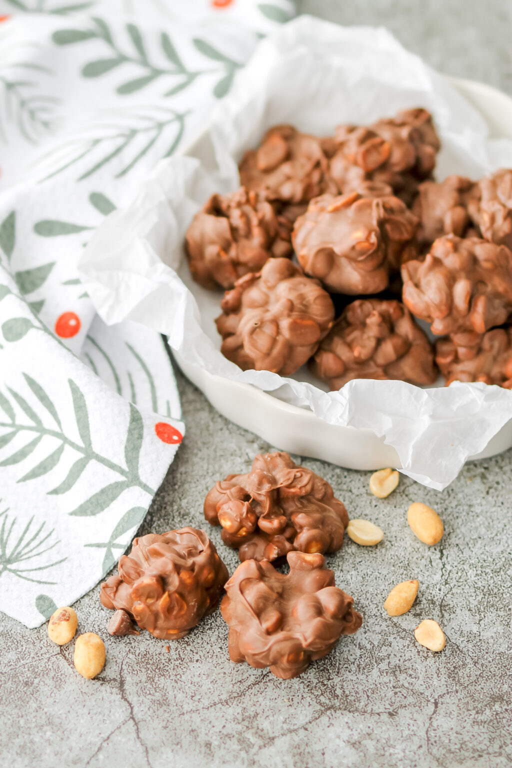 Homemade Chocolate Peanut Clusters - Genuinely Jana